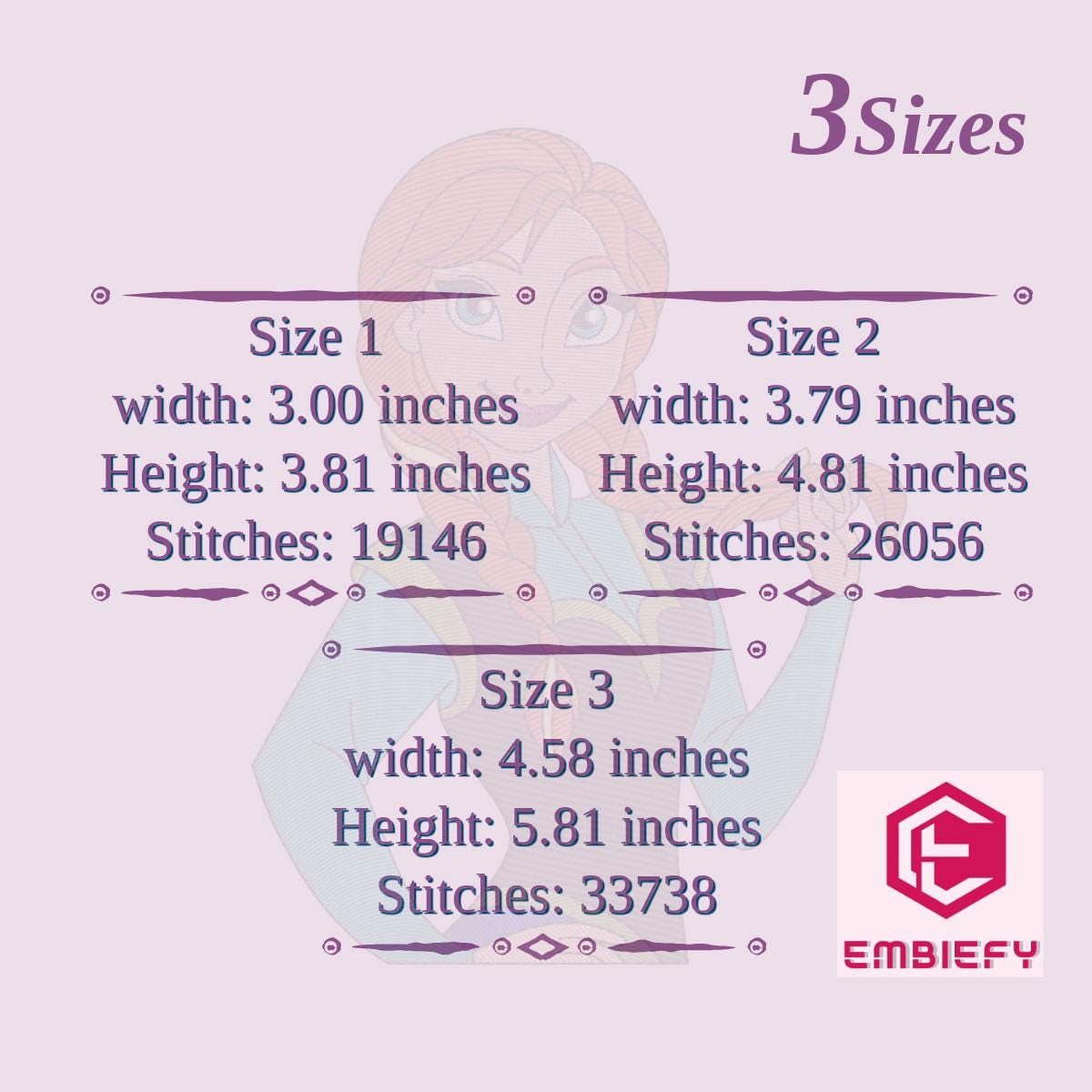 Braided Princess Embroidery Design, Princess Anna Embroidery Files, Frozen Princess Machine ...