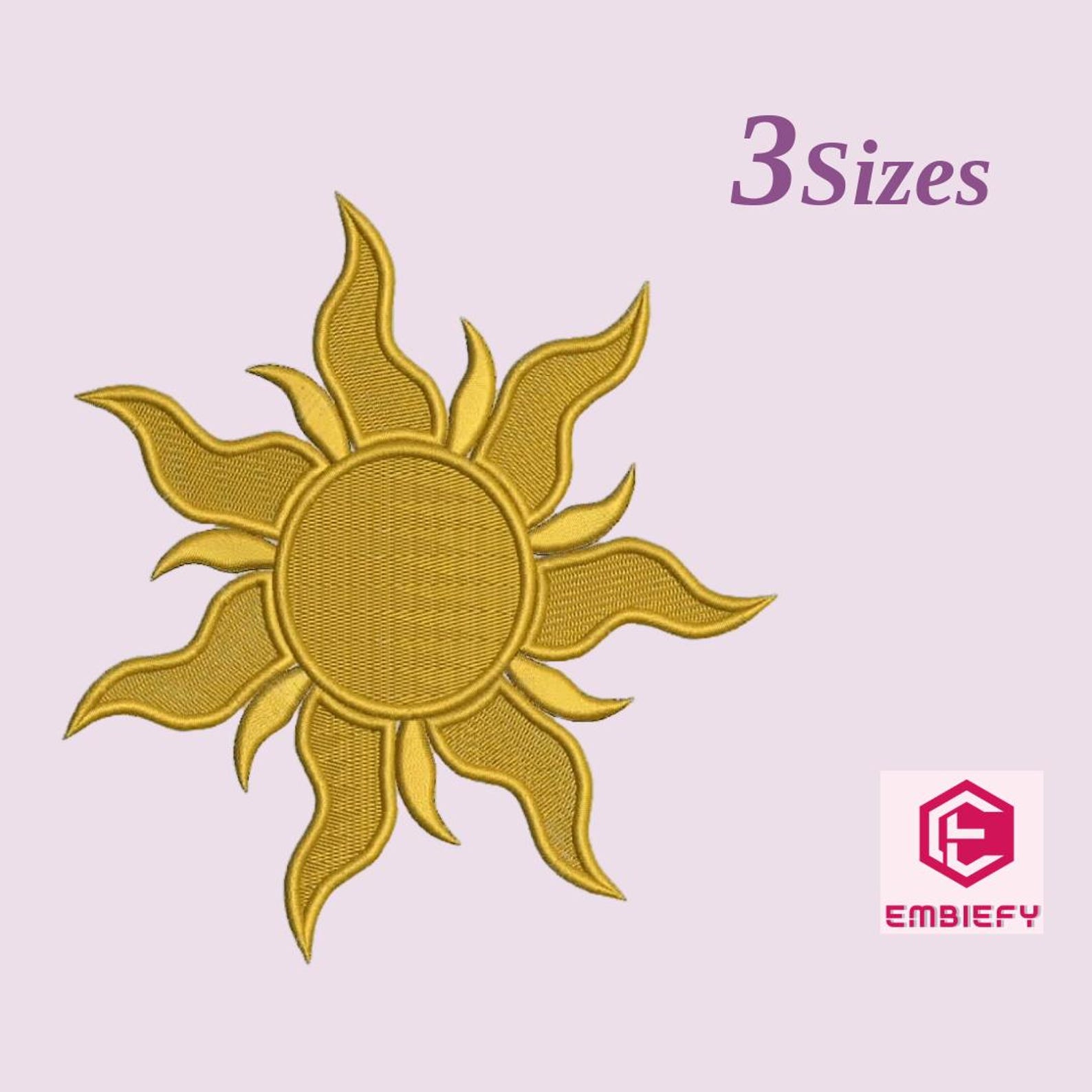 Sun Embroidery Design, Sun Embroidery Machine Files, Summer Embroidery ...