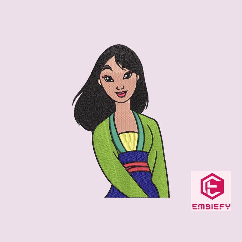 Mulan Embroidery Design: Chinese Princess Machine Pattern (instant ...
