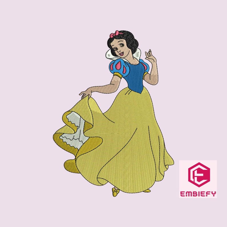 Snow White Embroidery Design, Princess Embroidery Machine Files ...