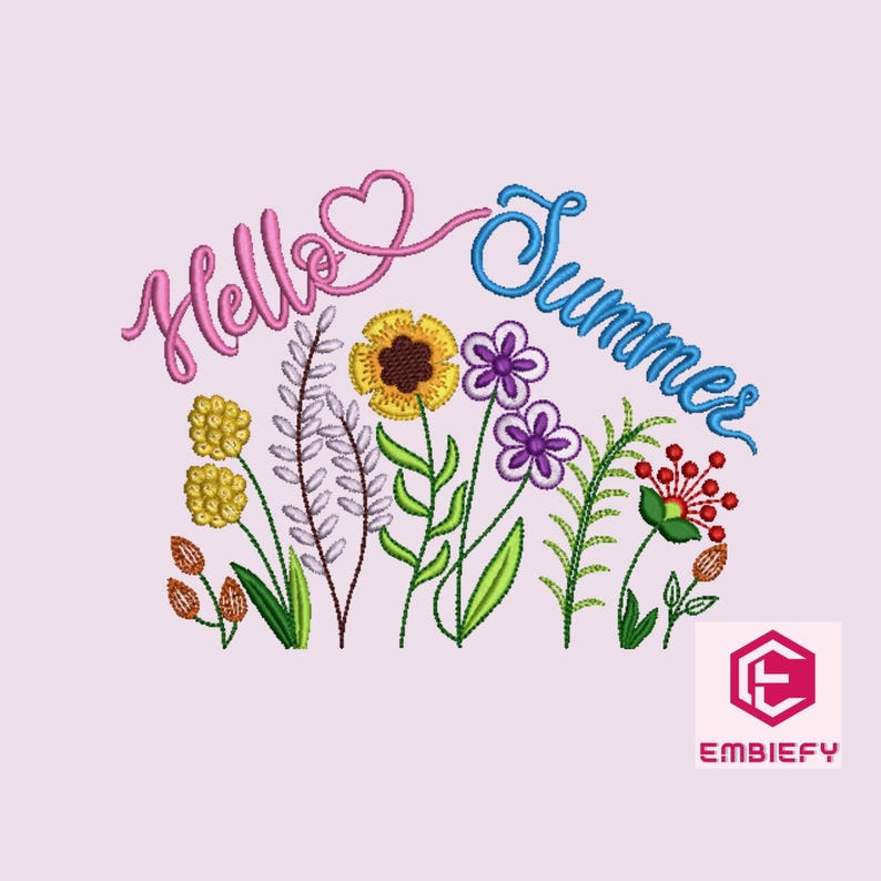 Hello Summer Machine Embroidery Designs, Summer Embroidery Design ...
