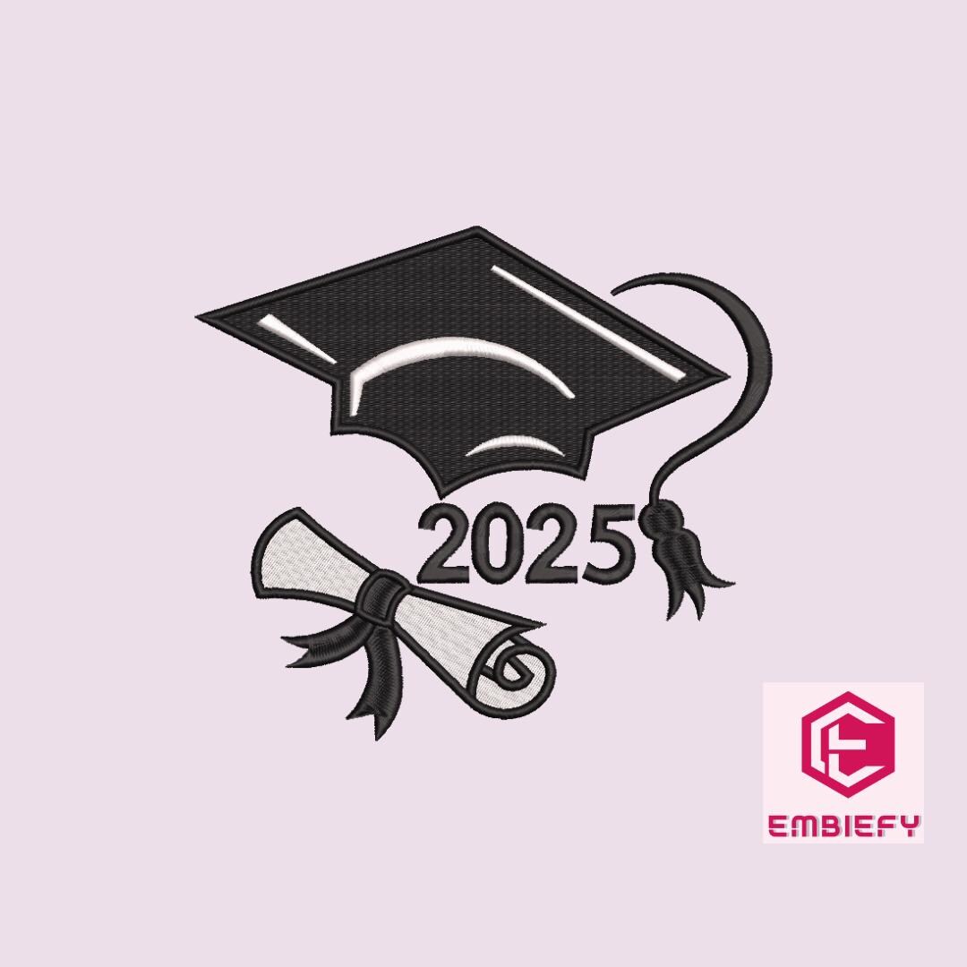 Graduation 2025 Embroidery Design: Cap & Diploma (instant Download) - Etsy