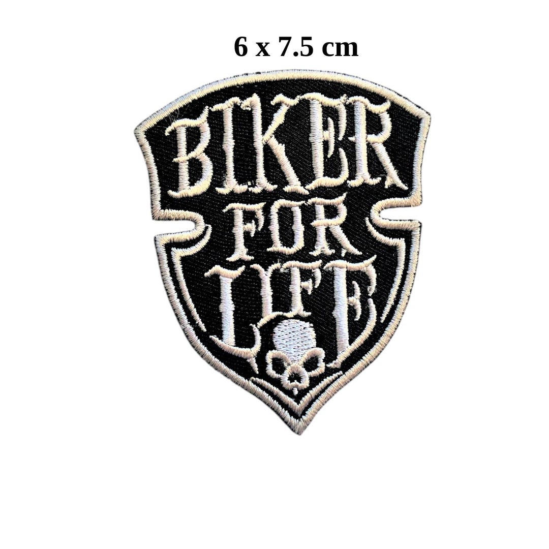 Biker for Life Embroidered Patch Badge Transfer Jacket Jeans Bag Hat ...