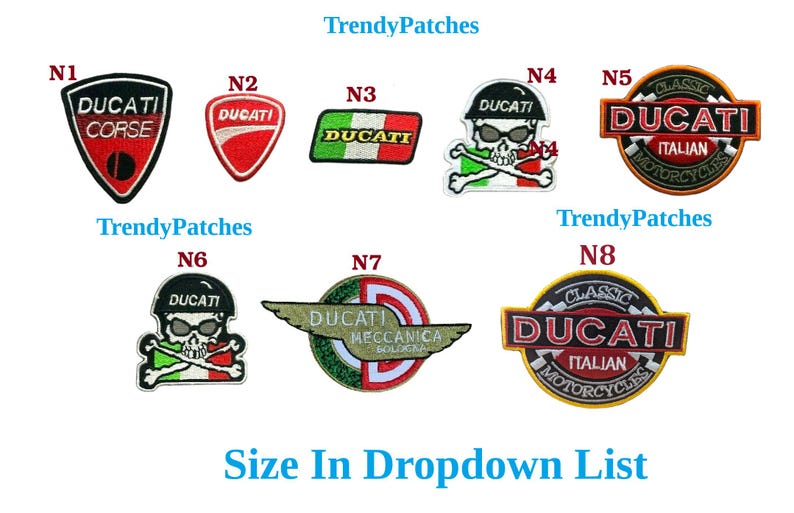 Ducati Bike Sports Motorsports Embroidered Iron on Sew on Patch Badge New Sports T-shirt Jacket ...