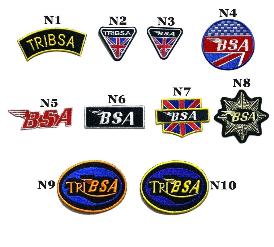 BSA Tribsa Motorcycle Bike Biker Patch Iron on Sew on Jacket Jeans ...