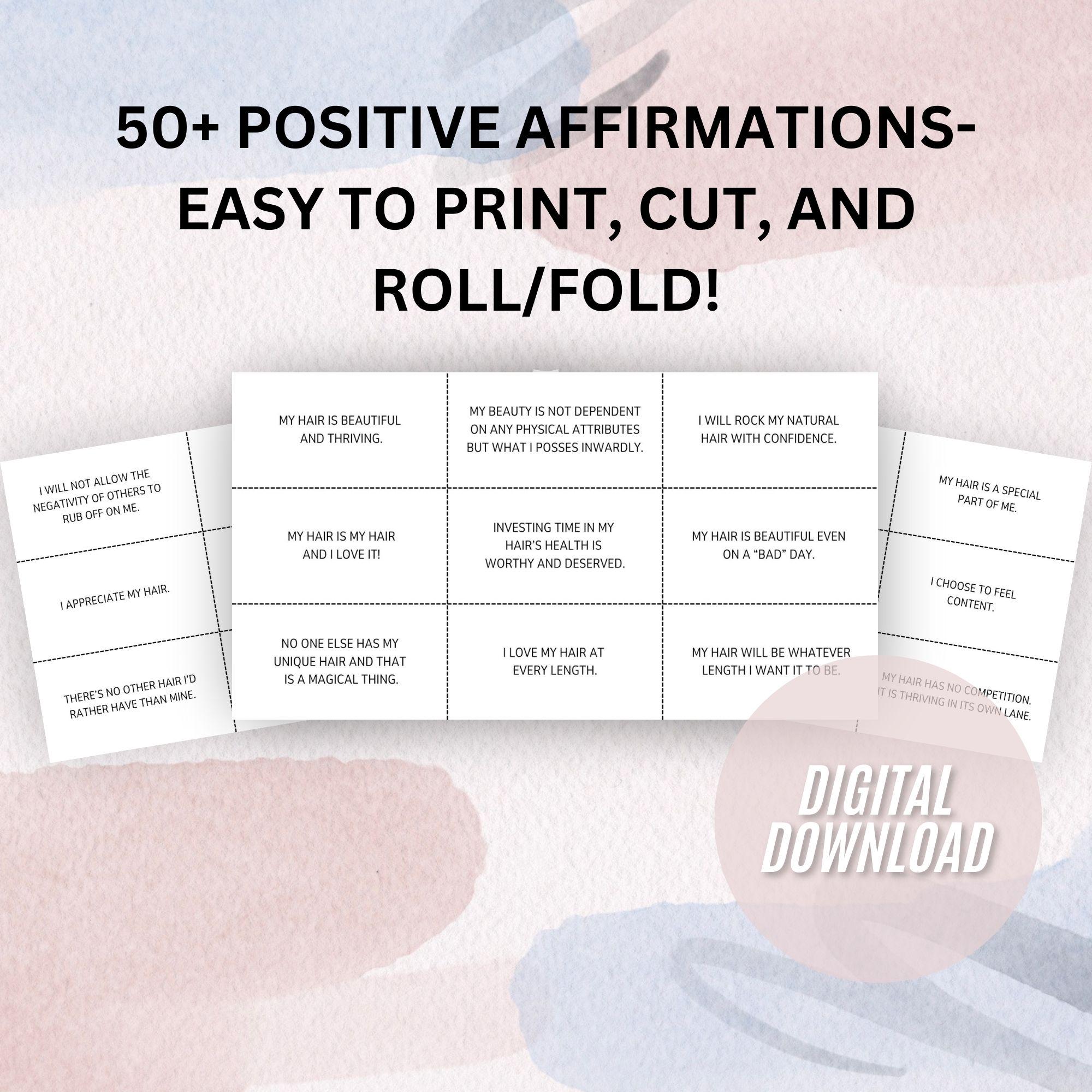 Positive Hair Affirmations for Jar Instant Download Black Girl ...