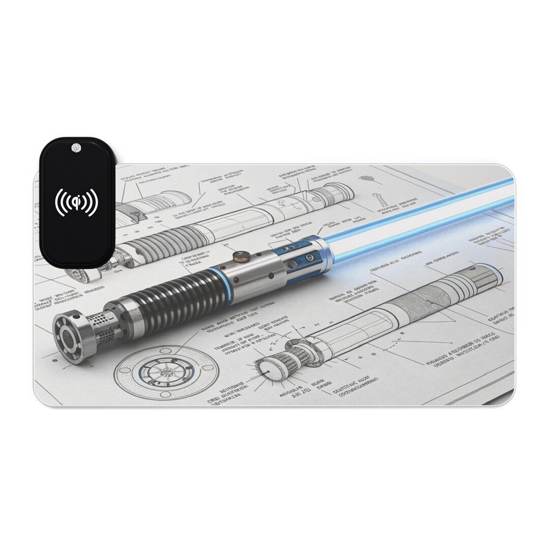 Lightsaber Blueprint LED Gaming Mouse Pad With Wireless Charging - Etsy