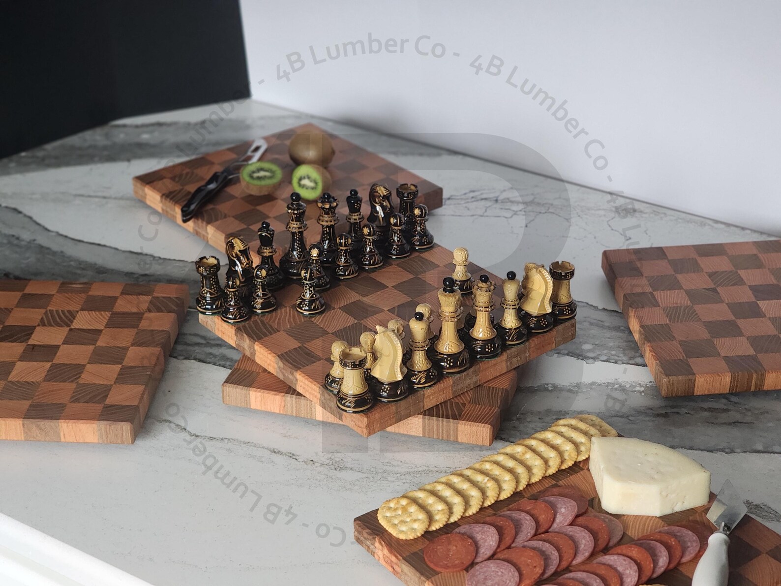 Custom Handmadechess Wood Checkers Checkered Board Chess Board ...