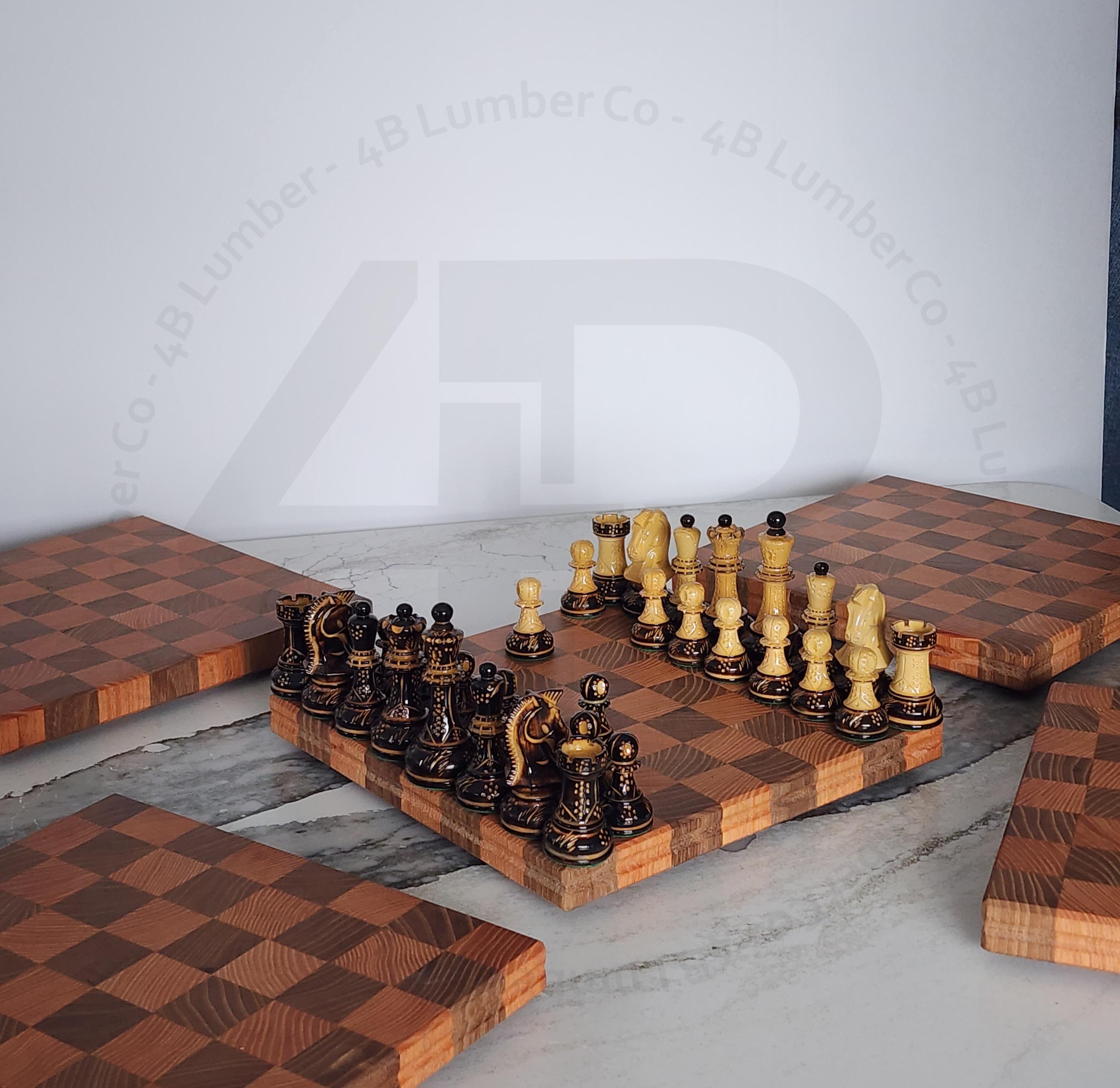 Custom Handmadechess Wood Checkers Checkered Board Chess Board ...