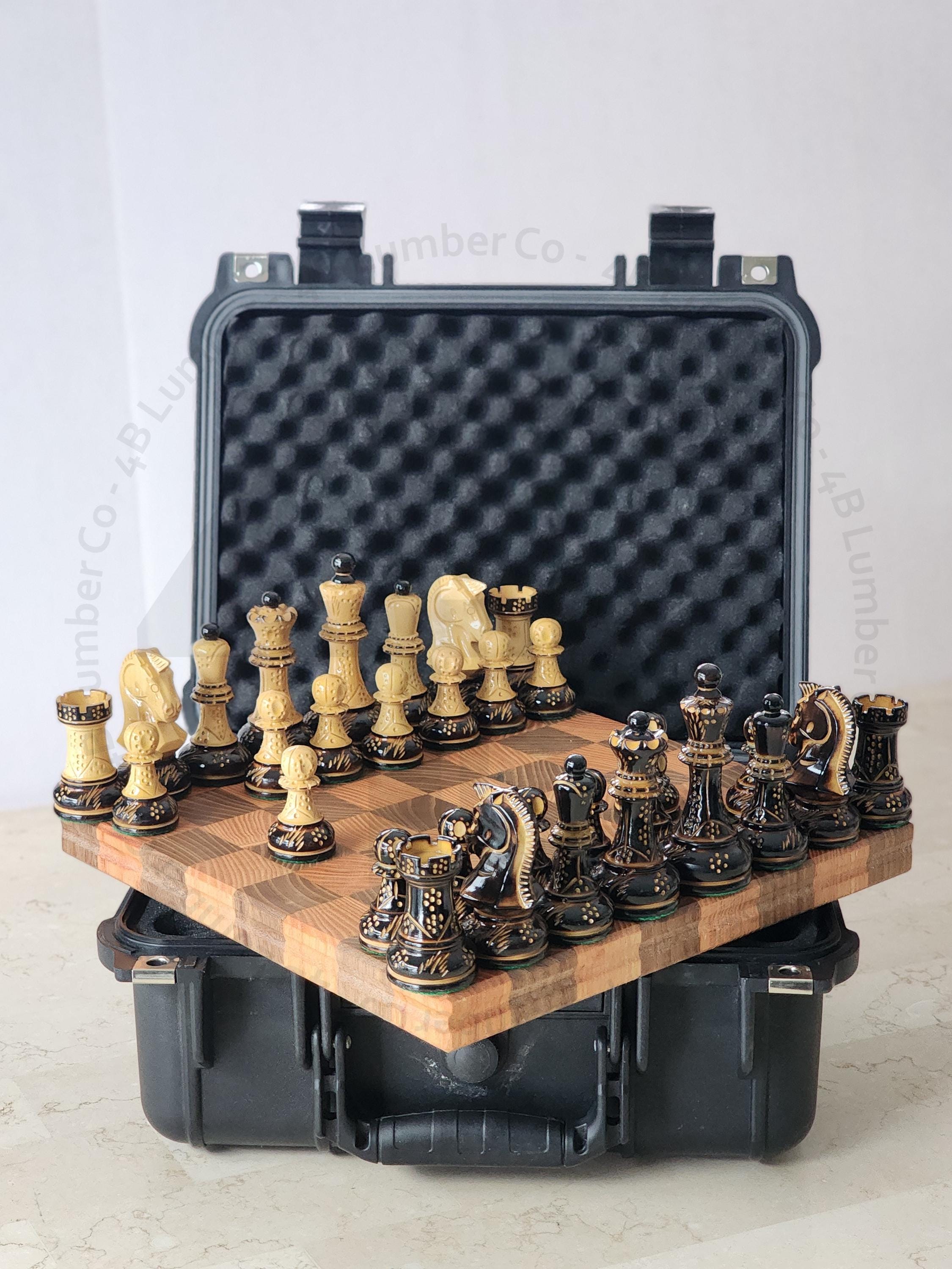 Custom Handmadechess Wood Checkers Checkered Board Chess Board ...