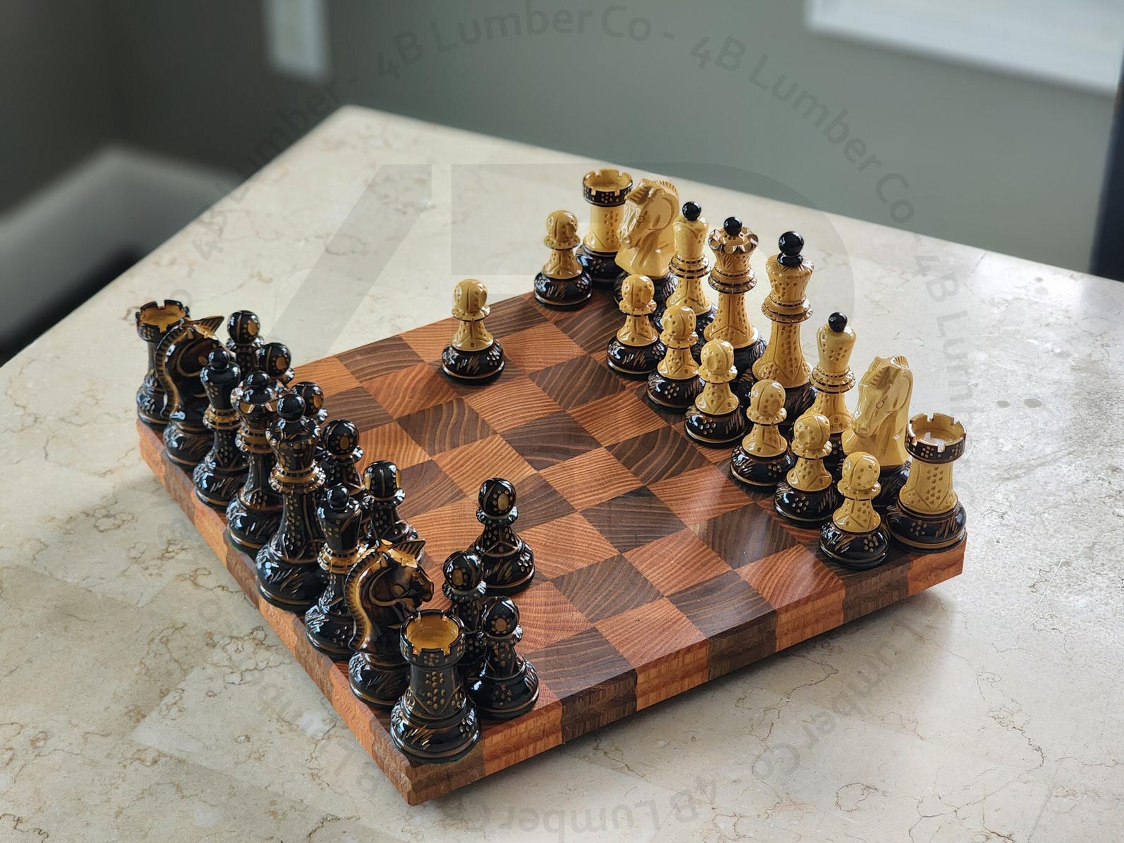 Custom Handmadechess Wood Checkers Checkered Board Chess Board ...