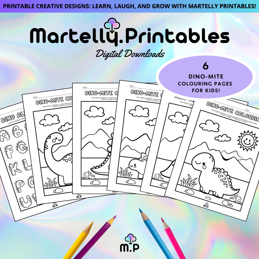 6 Dinosaur Coloring Pages for Kids - Dinosaurs - Abc's - Dinosaur Abc's ...