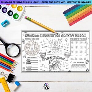 Kwanzaa Activity Placemat for Kids: Holiday Puzzles (digital Download ...