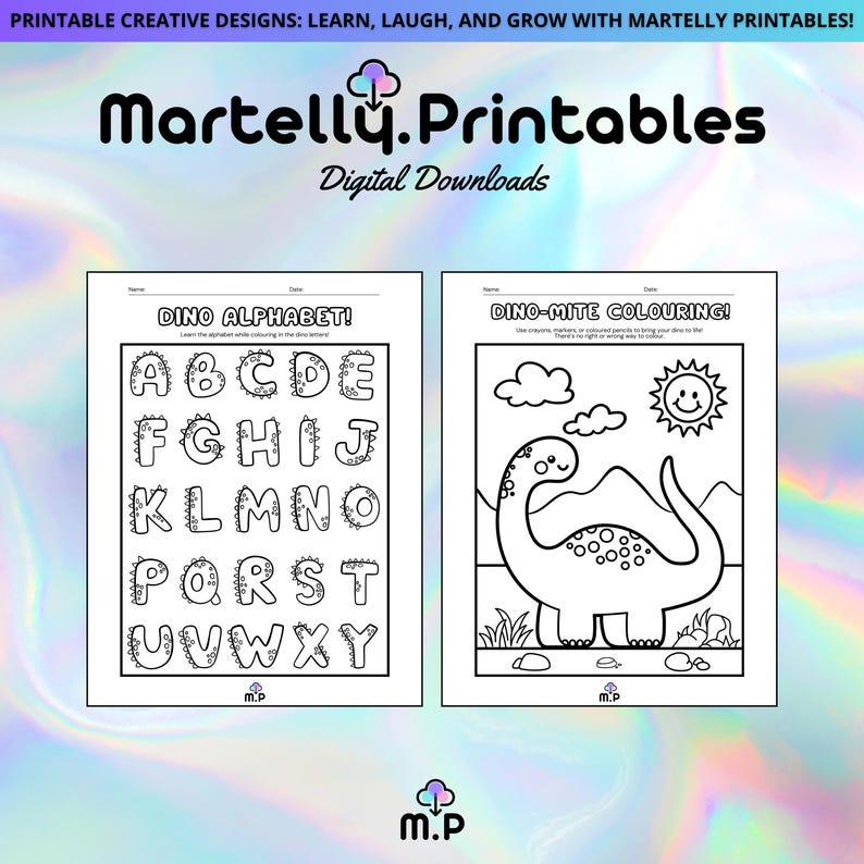 Dinosaur Coloring Pages for Kids: ABC Theme (digital Download) - Etsy