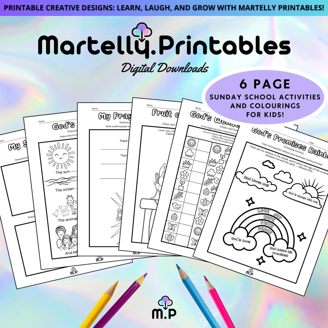 6 Printable Sunday School Activities for Kids Colorings, Puzzles, and ...