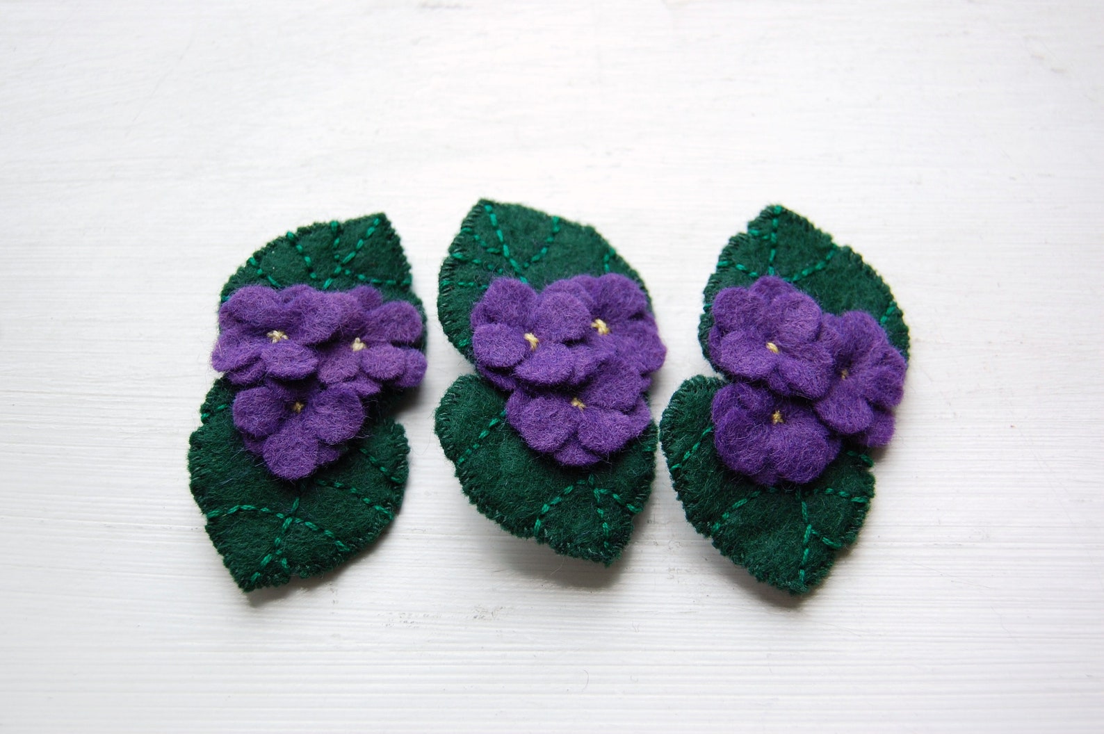 Violets A Hand Made Felt Brooch - Etsy