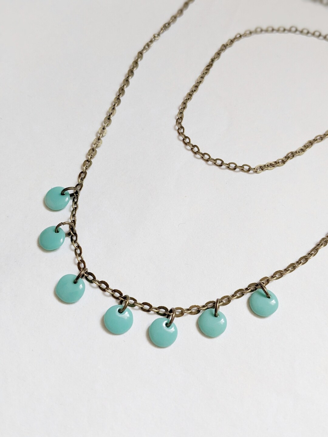 Long Turquoise Blue-green Glass Necklace Aegean Sea - Etsy