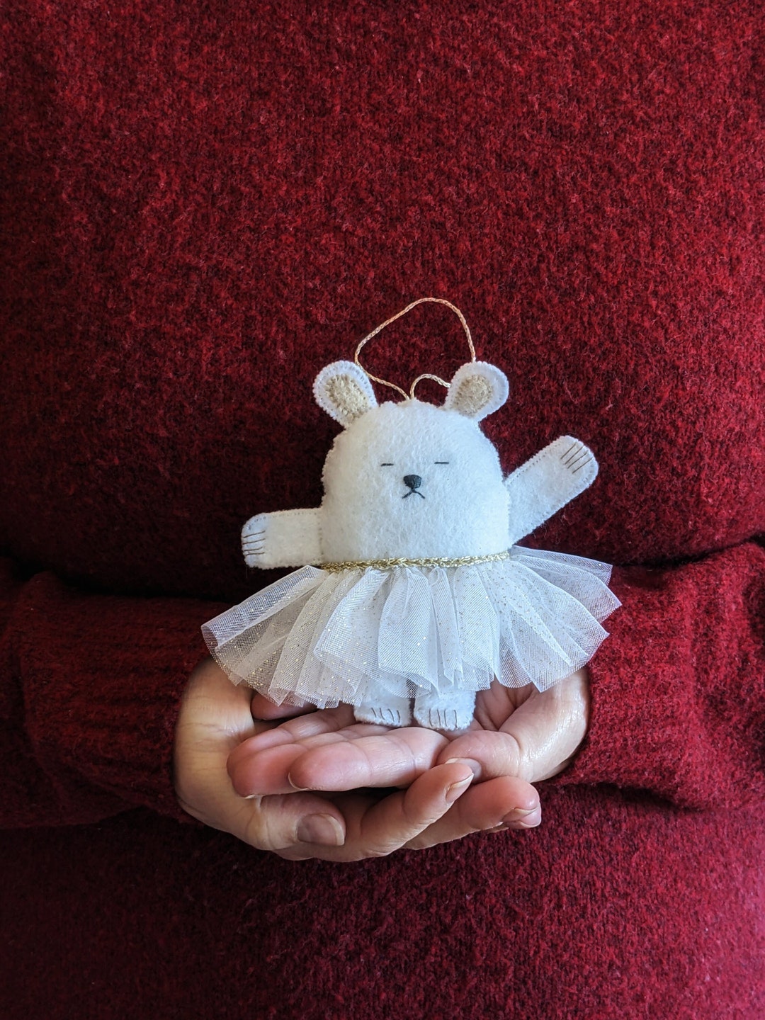 Christmas Ornament Hannah, the Ballerina Polar Bear A Hand Made Felt ...