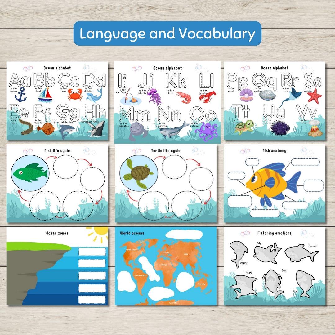 Ocean Animals Busy Book – Printable PDF Preschool Learning Binder ...