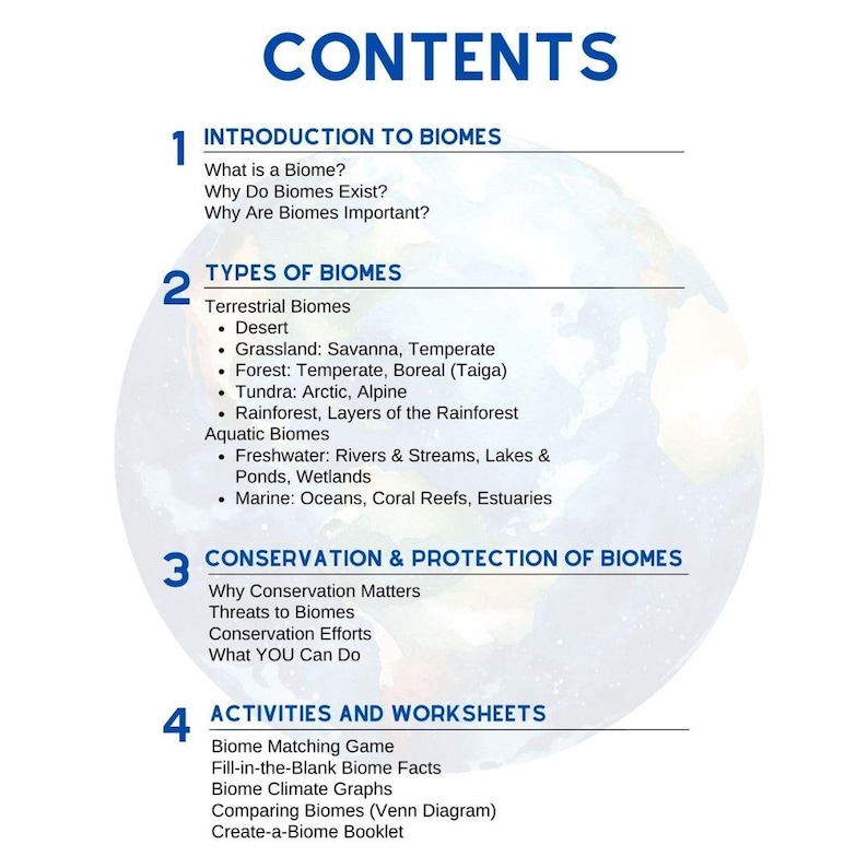 Biomes Unit Study Worksheets, Activities, With Geography and Climate ...