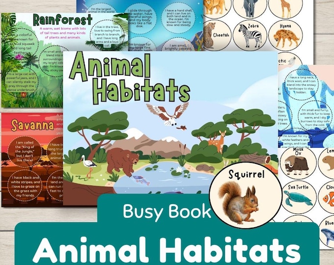 Animal Habitat Activity | Habitat Match | Realistic Animal Activity ...