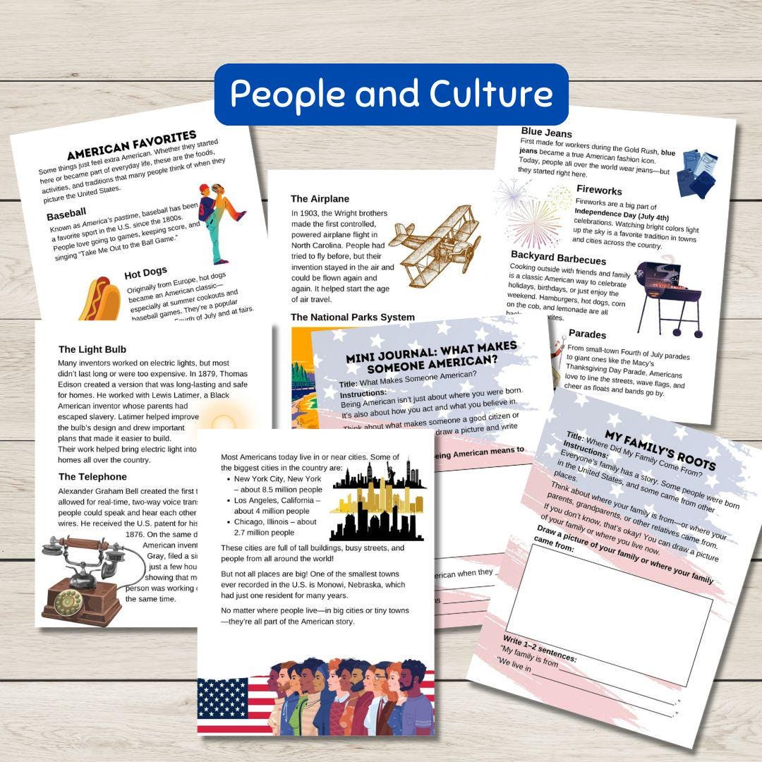 USA Unit Study Intro to History Geography Government Landmarks ...