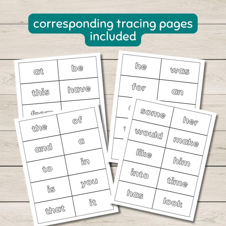 Sight Words Flashcards and Tracing- First 100 High Frequency Words ...