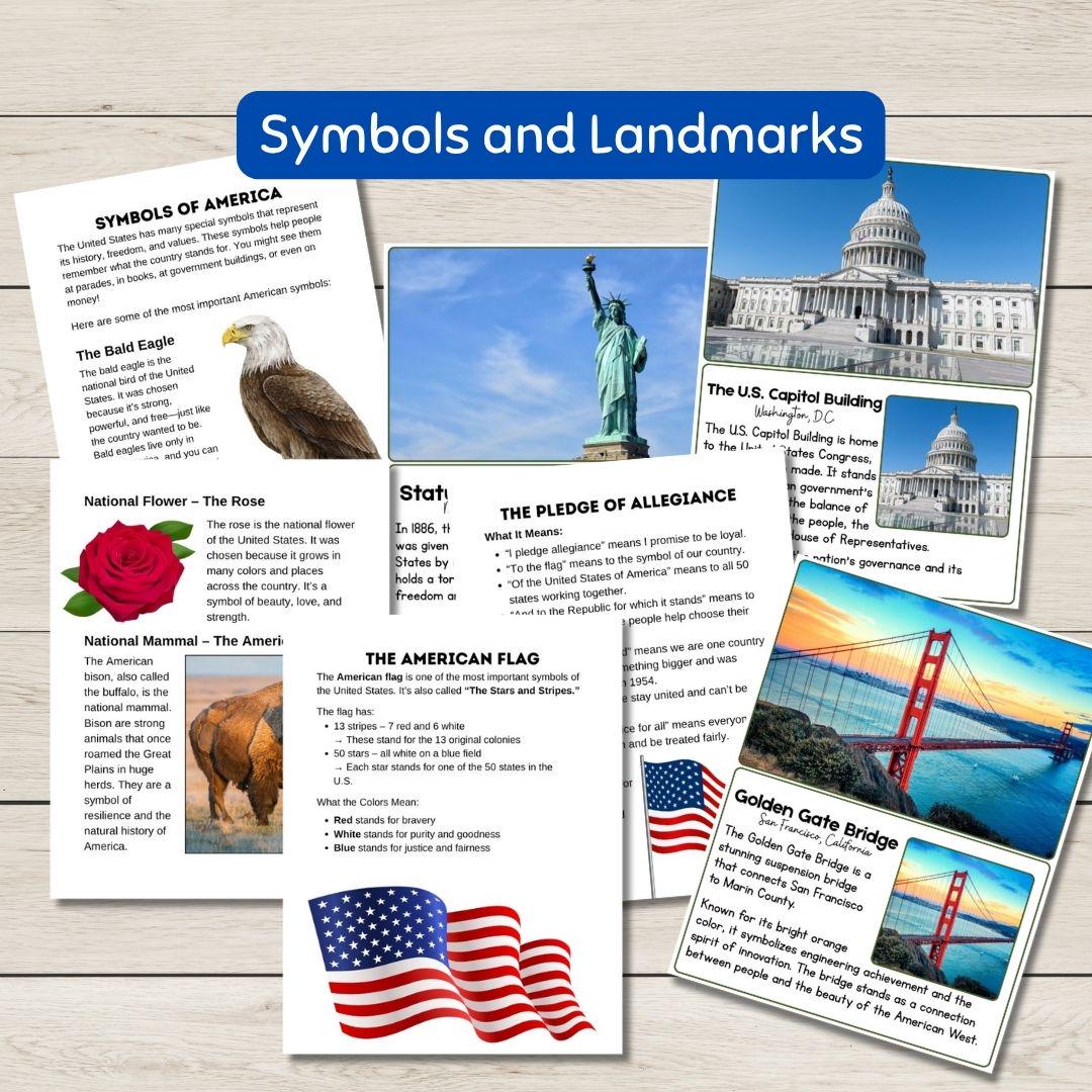 USA Unit Study Intro to History Geography Government Landmarks ...