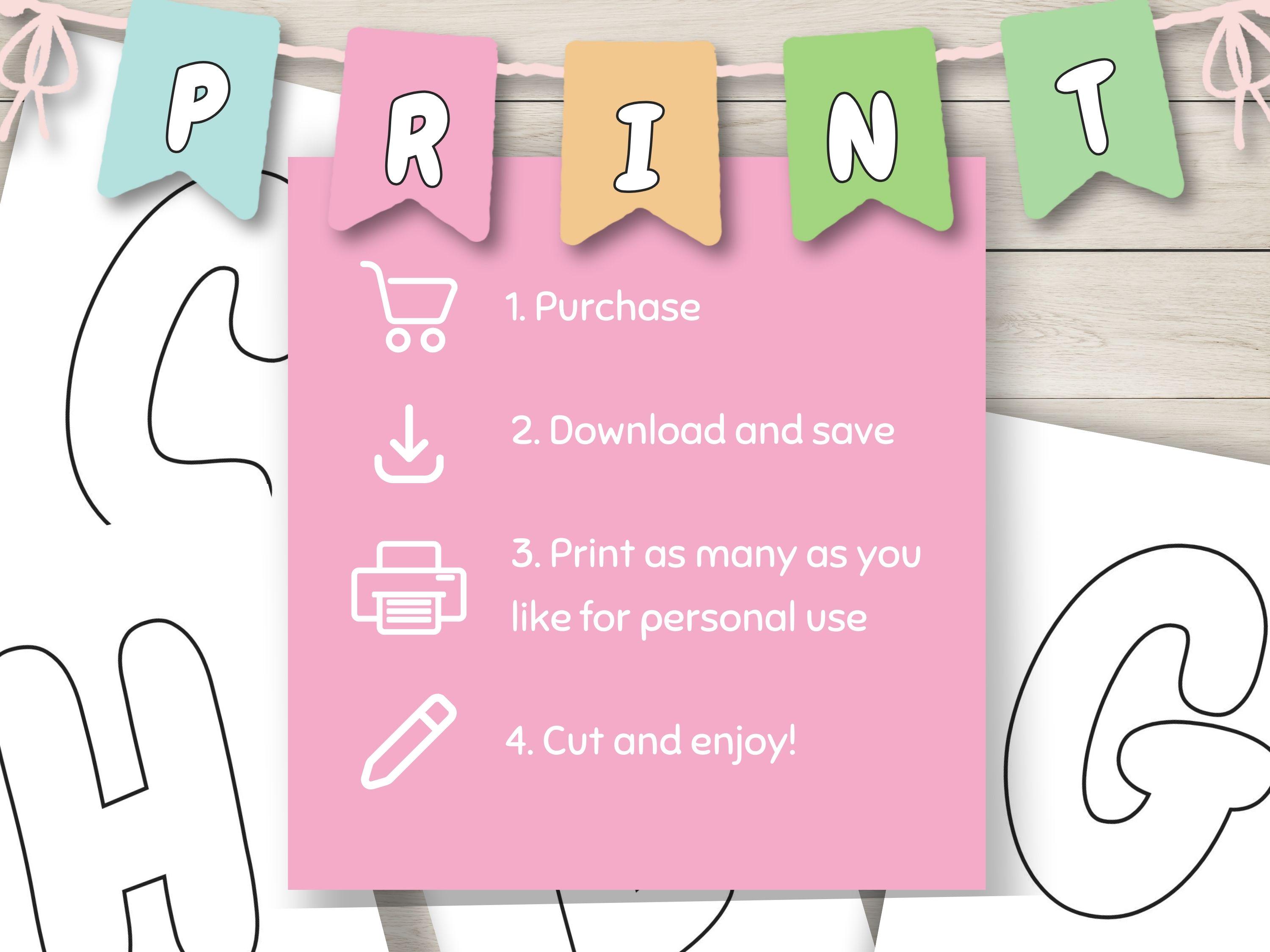 Printable Bubble Letters and Numbers for Kids Crafts, Large Alphabet ...