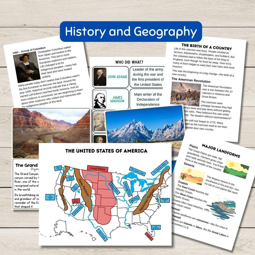 USA Unit Study Intro to History Geography Government Landmarks ...
