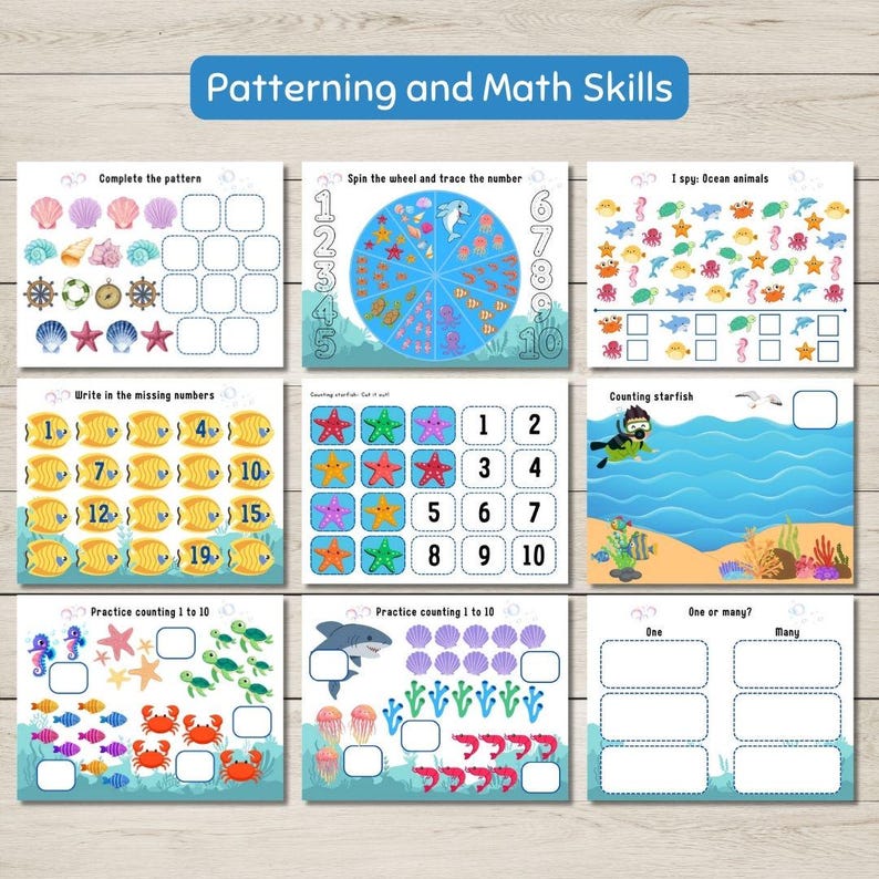 Ocean Animals Busy Book – Printable PDF Preschool Learning Binder ...