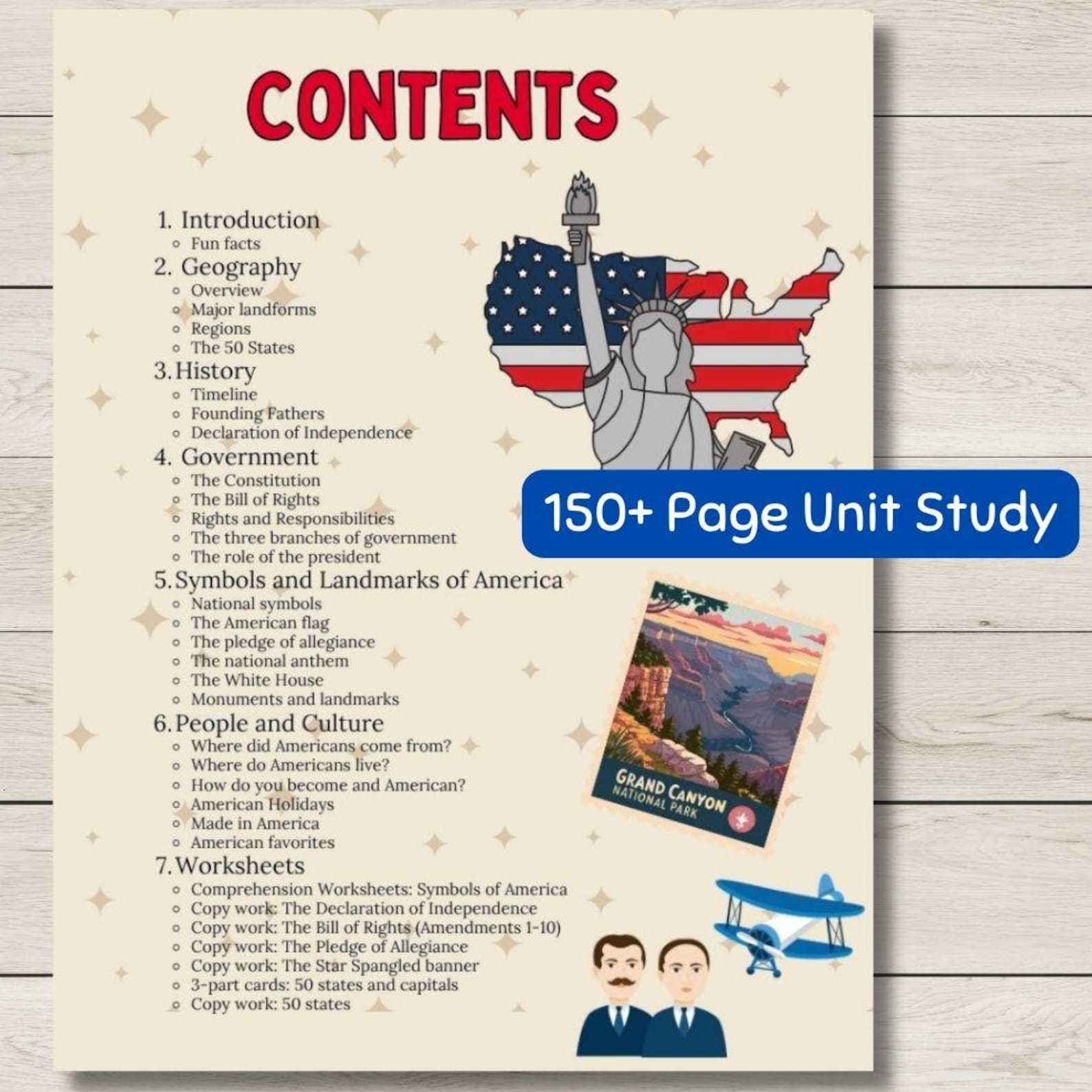 USA Unit Study Intro to History Geography Government Landmarks ...