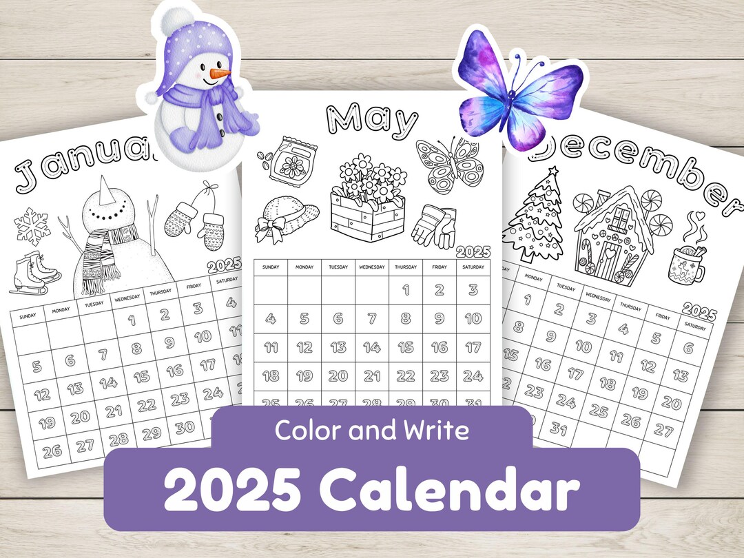 2025 Coloring Calendar and Number Tracing for Preschool Kindergarten ...