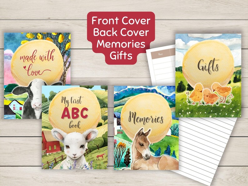 Farm Theme ABC Coloring Book, Baby Shower Guest Activity, Baby’s First ...