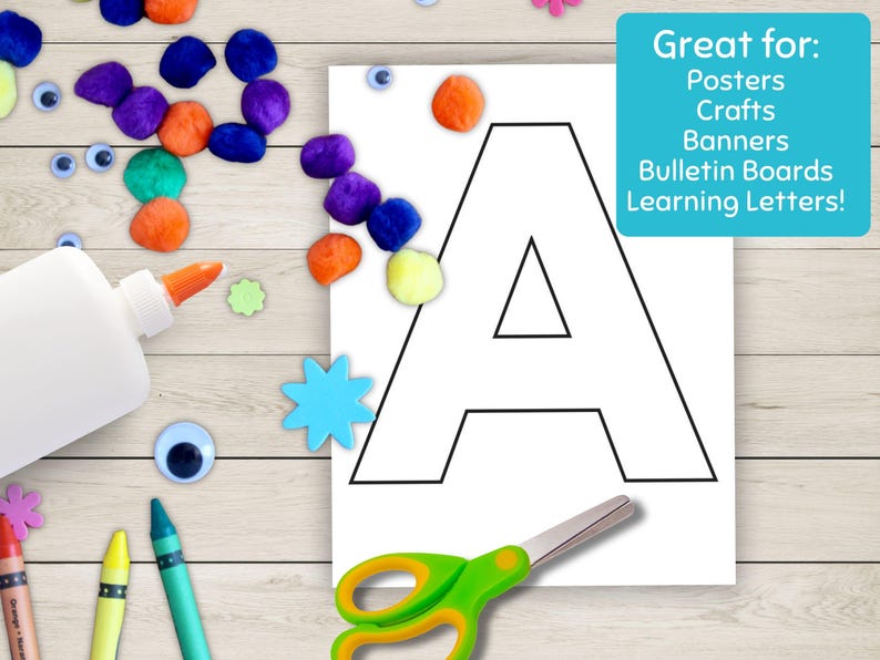 Printable Large Alphabet Block Letters and Numbers for Kids Crafts ...