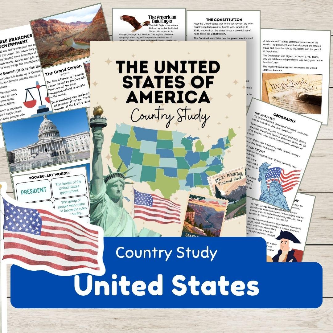 USA Unit Study Intro to History Geography Government Landmarks ...