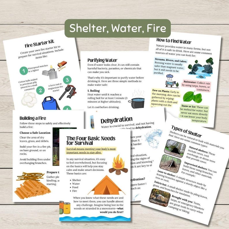 Survival Skills Unit Study for Summer Camp, Girl Scouts, Forest School ...