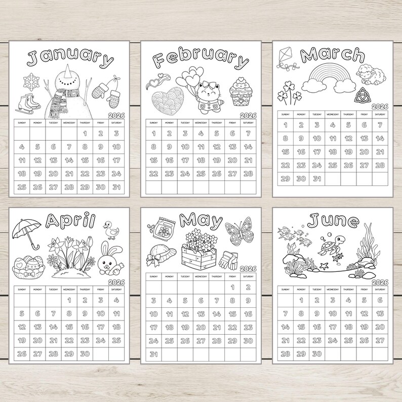 2026 Coloring Calendar and Number Tracing for Preschool Kindergarten ...