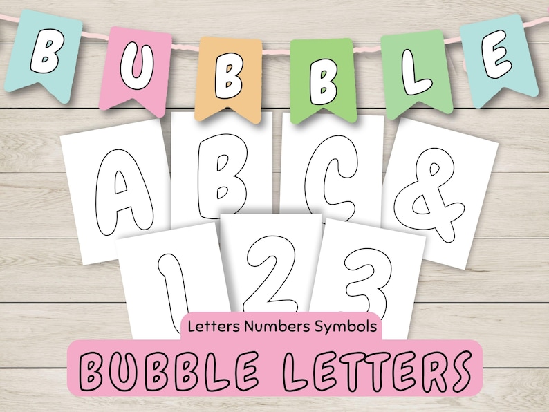 Printable Bubble Letters and Numbers for Kids Crafts, Large Alphabet ...