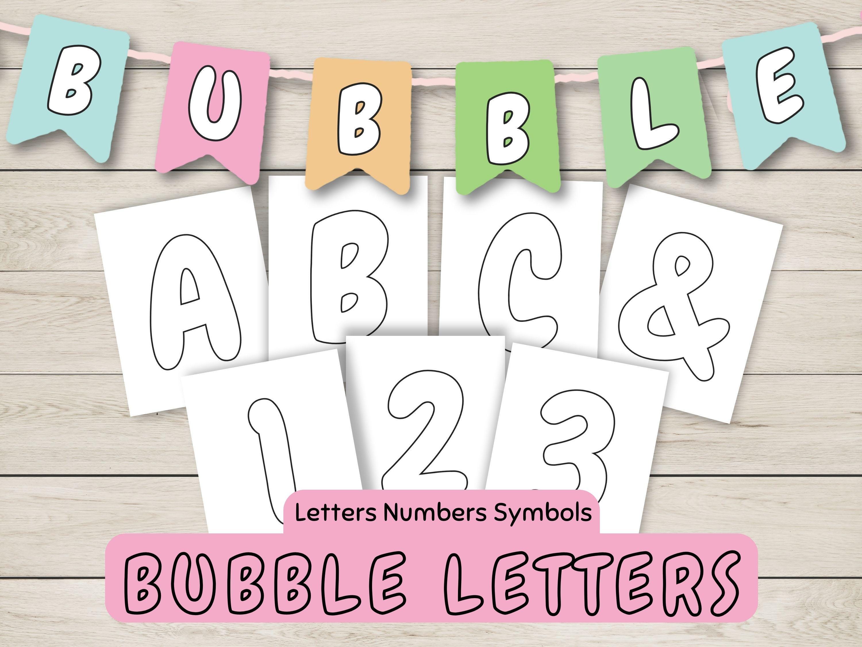 Printable Bubble Letters and Numbers for Kids Crafts, Large Alphabet ...