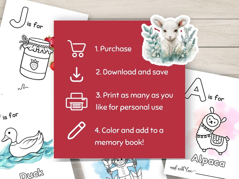 Farm Theme ABC Coloring Book, Baby Shower Guest Activity, Baby’s First ...