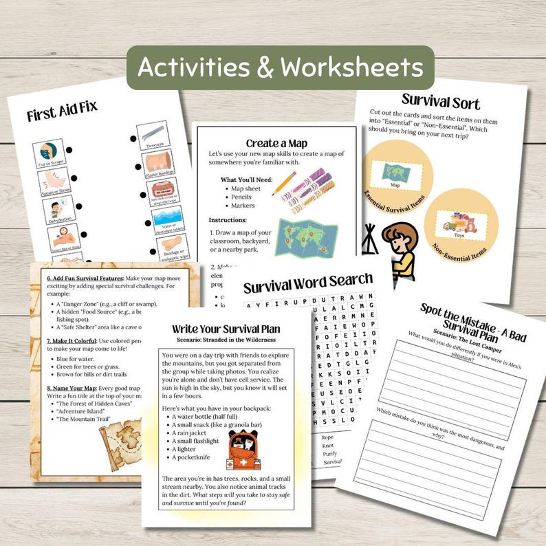 Survival Skills Unit Study for Summer Camp, Girl Scouts, Forest School ...