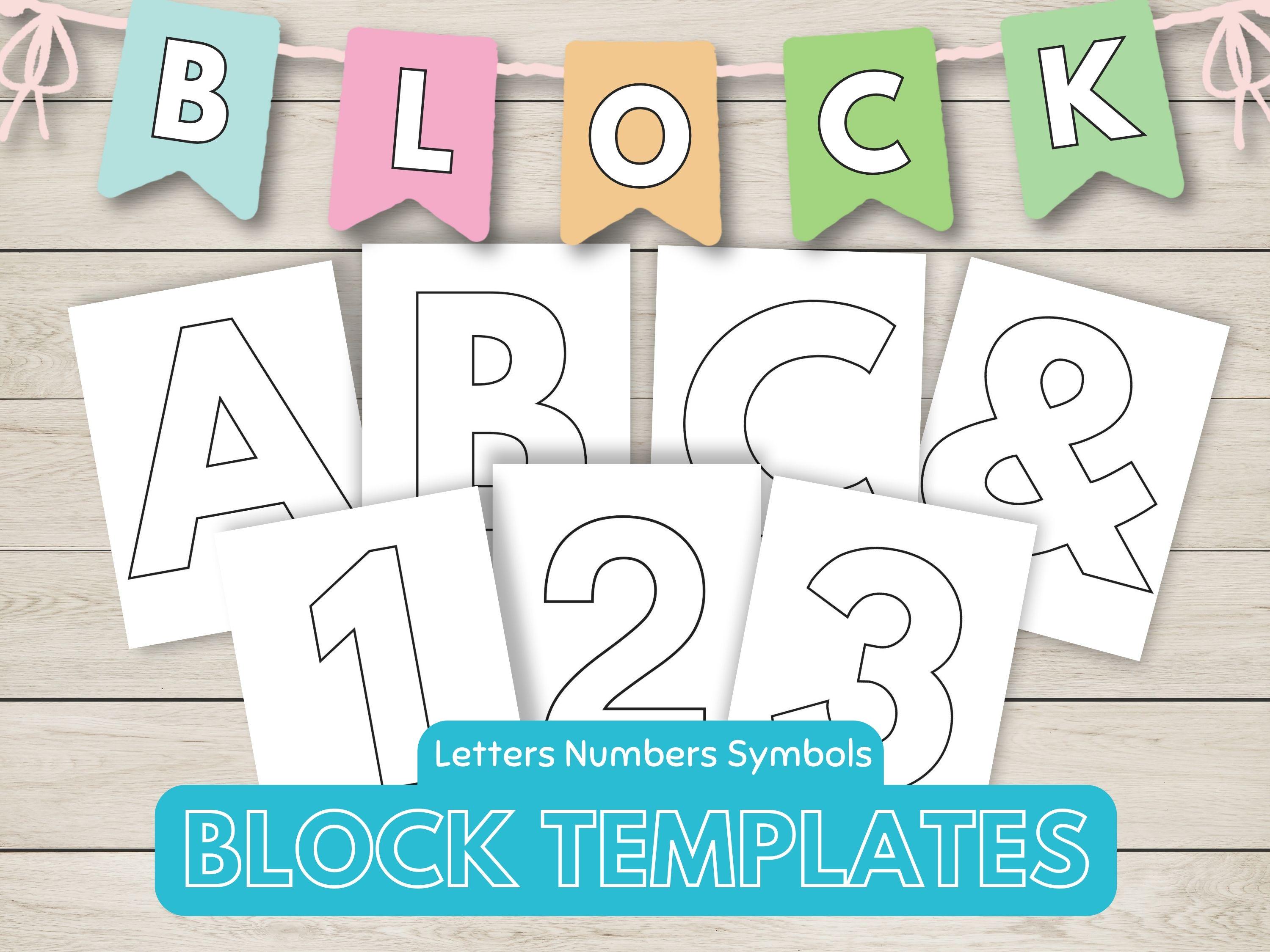 Printable Large Alphabet Block Letters and Numbers for Kids Crafts ...