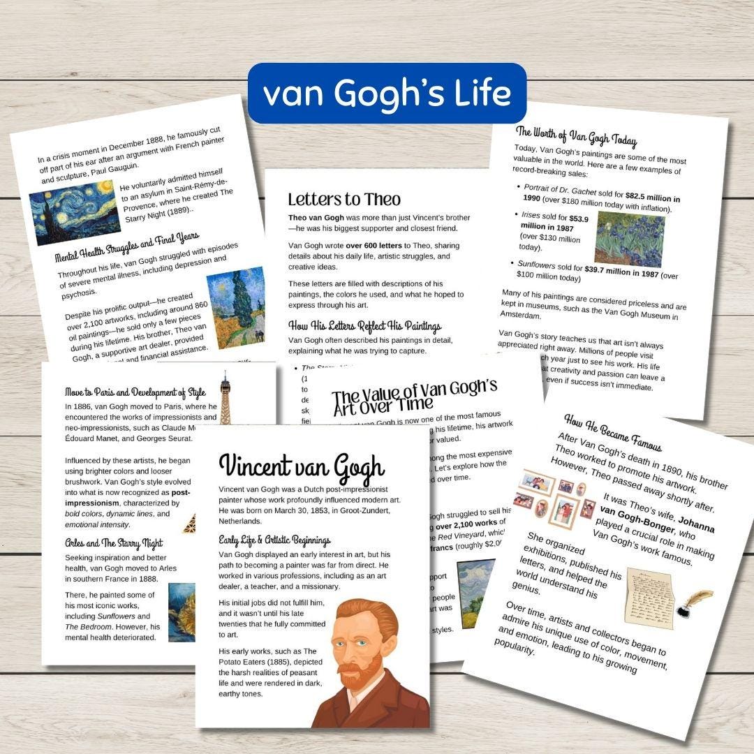 Famous Artist Study: Vincent Van Gogh- Post-impressionism Art History ...