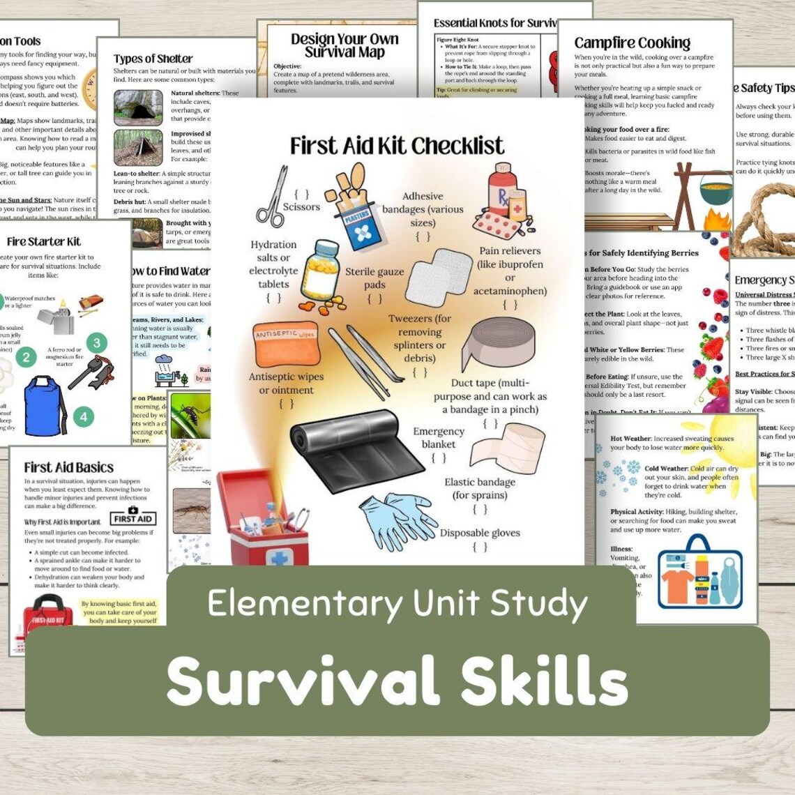 Survival Skills Unit Study for Summer Camp, Girl Scouts, Forest School ...