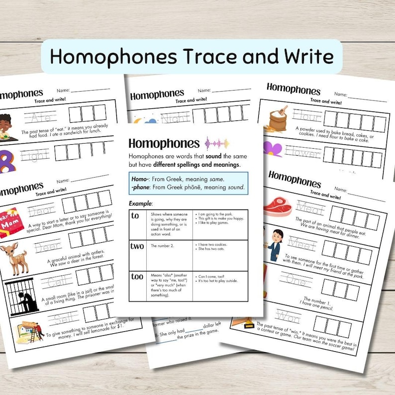 Homophones Homographs and Homonyms: Language Worksheets Downloadable ...
