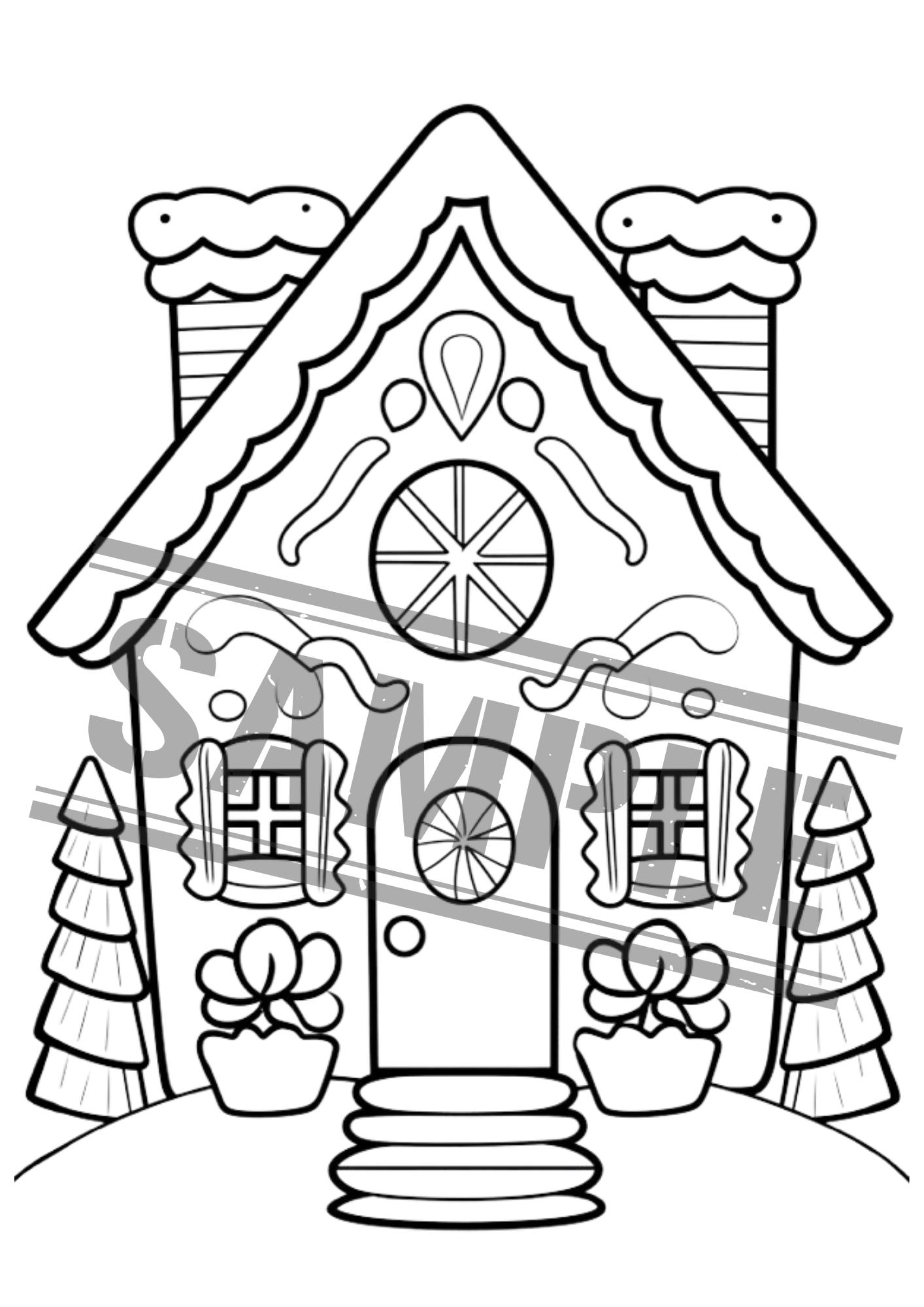 Gingerbread Coloring Pages - Etsy