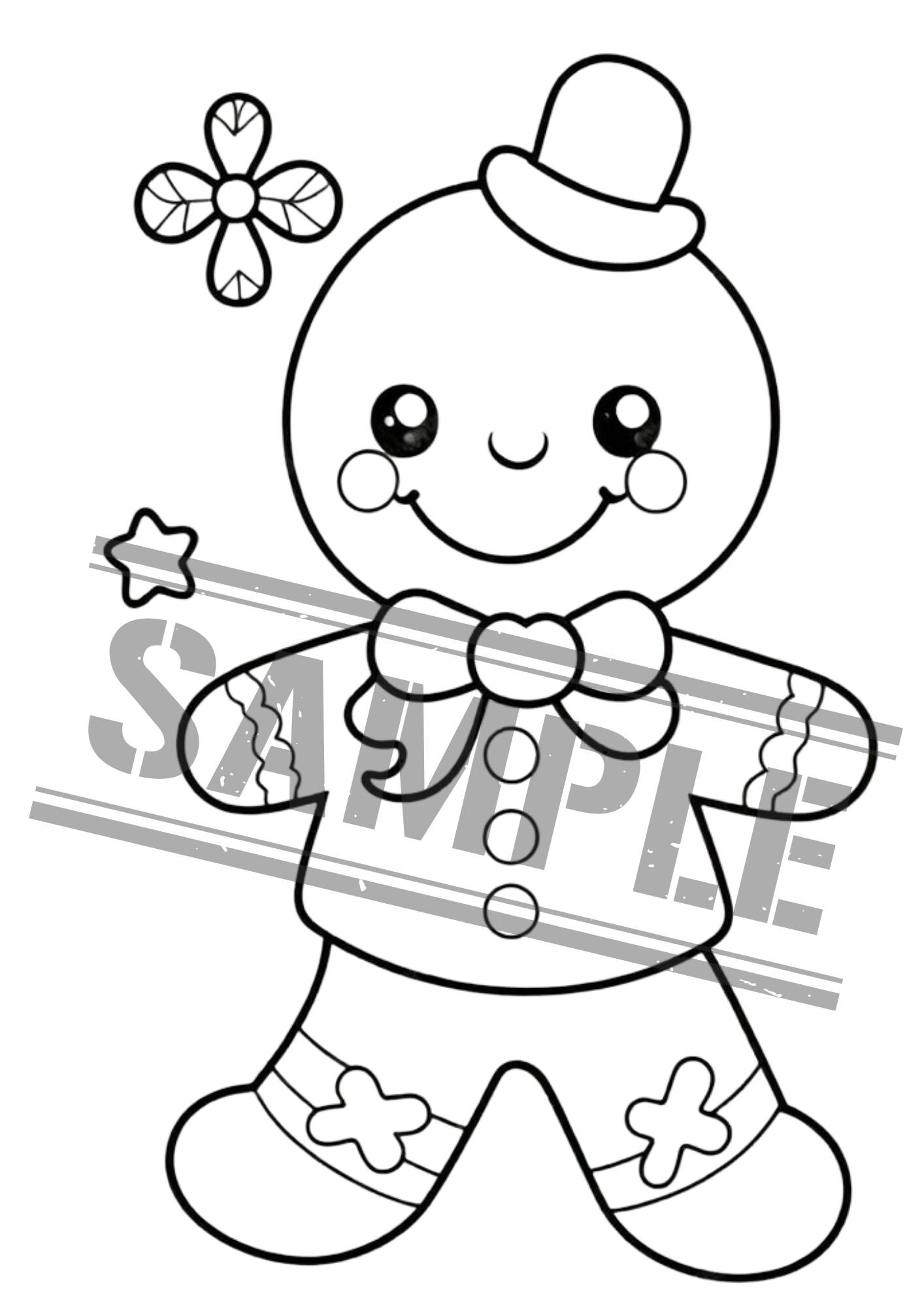 Gingerbread Coloring Pages - Etsy