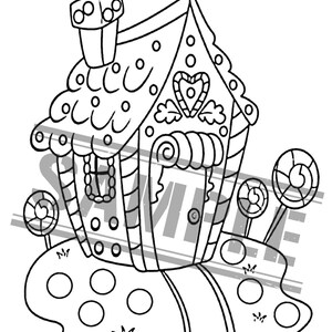 Gingerbread Coloring Pages - Etsy