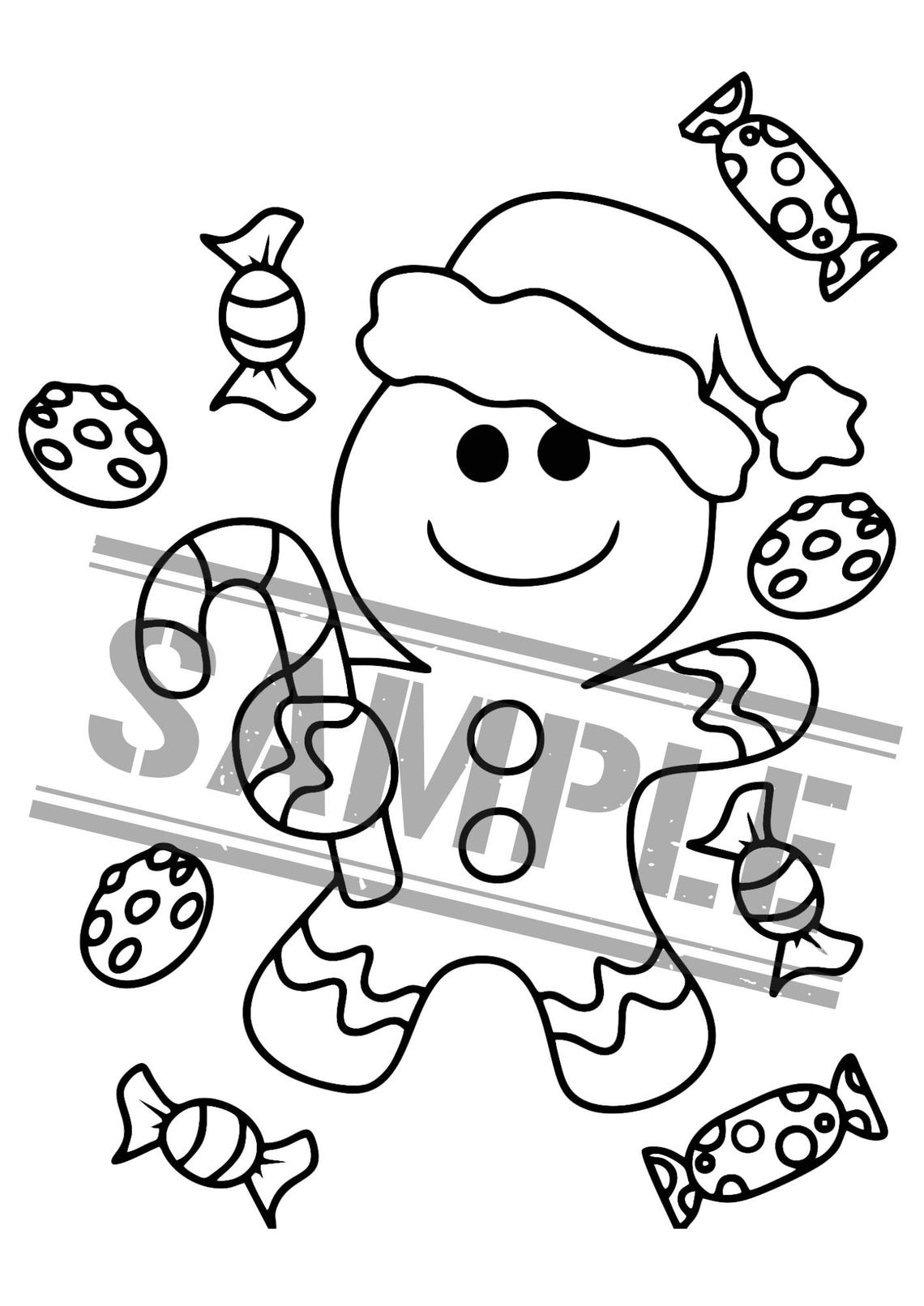 Gingerbread Coloring Pages - Etsy